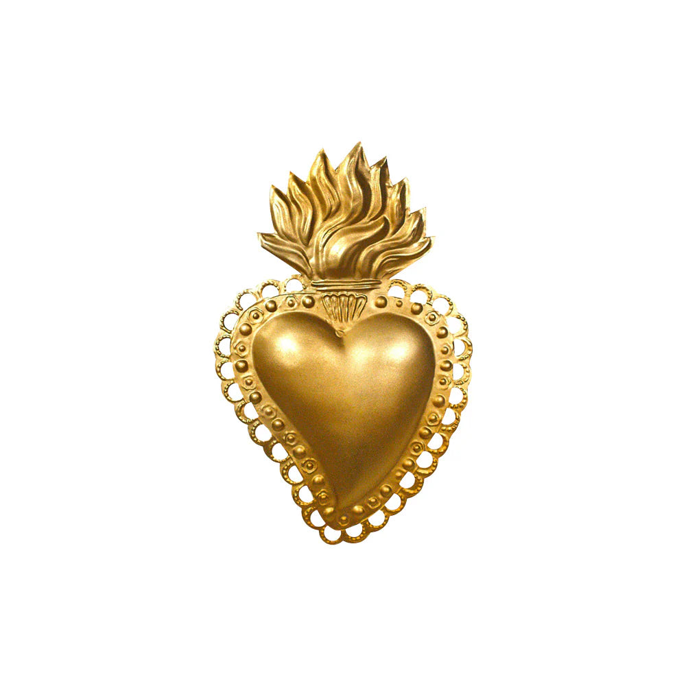 Boncoeurs Gold Heart Flame Decoration — The Cross