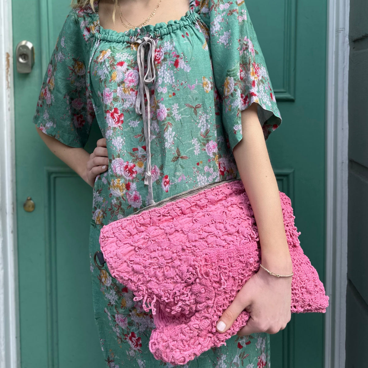 By Walid Pink Clutch Bag — The Cross