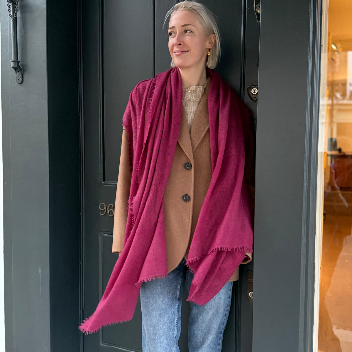 Mouleta Beet Red Cashmere Scarf — The Cross