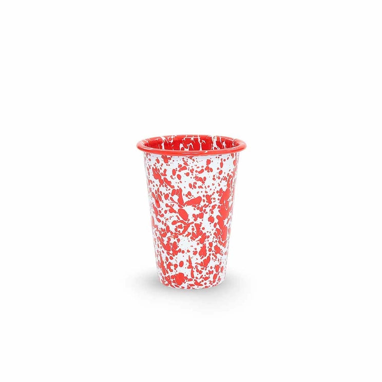 Red Splatter Enamel Tumbler Cup — The Cross