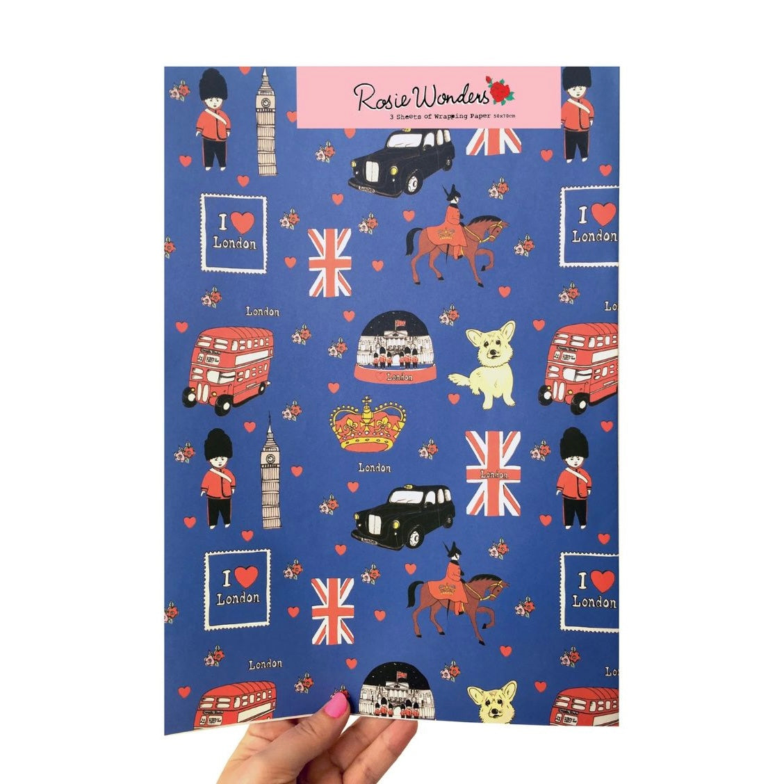 Rosie Wonders London Wrapping Paper Pack of 3 — The Cross