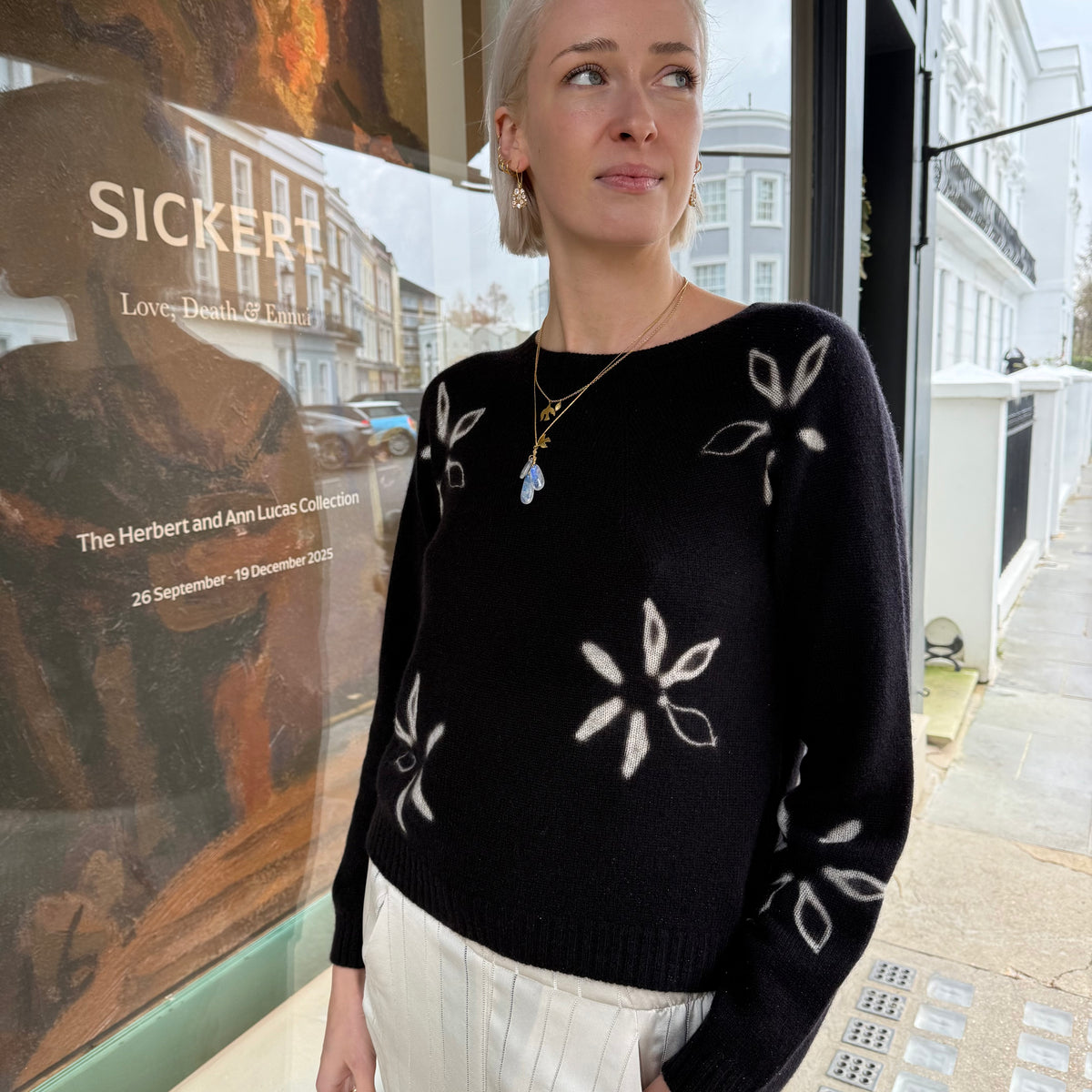 Suzusan Black Flower Shibori Short Jumper — The Cross
