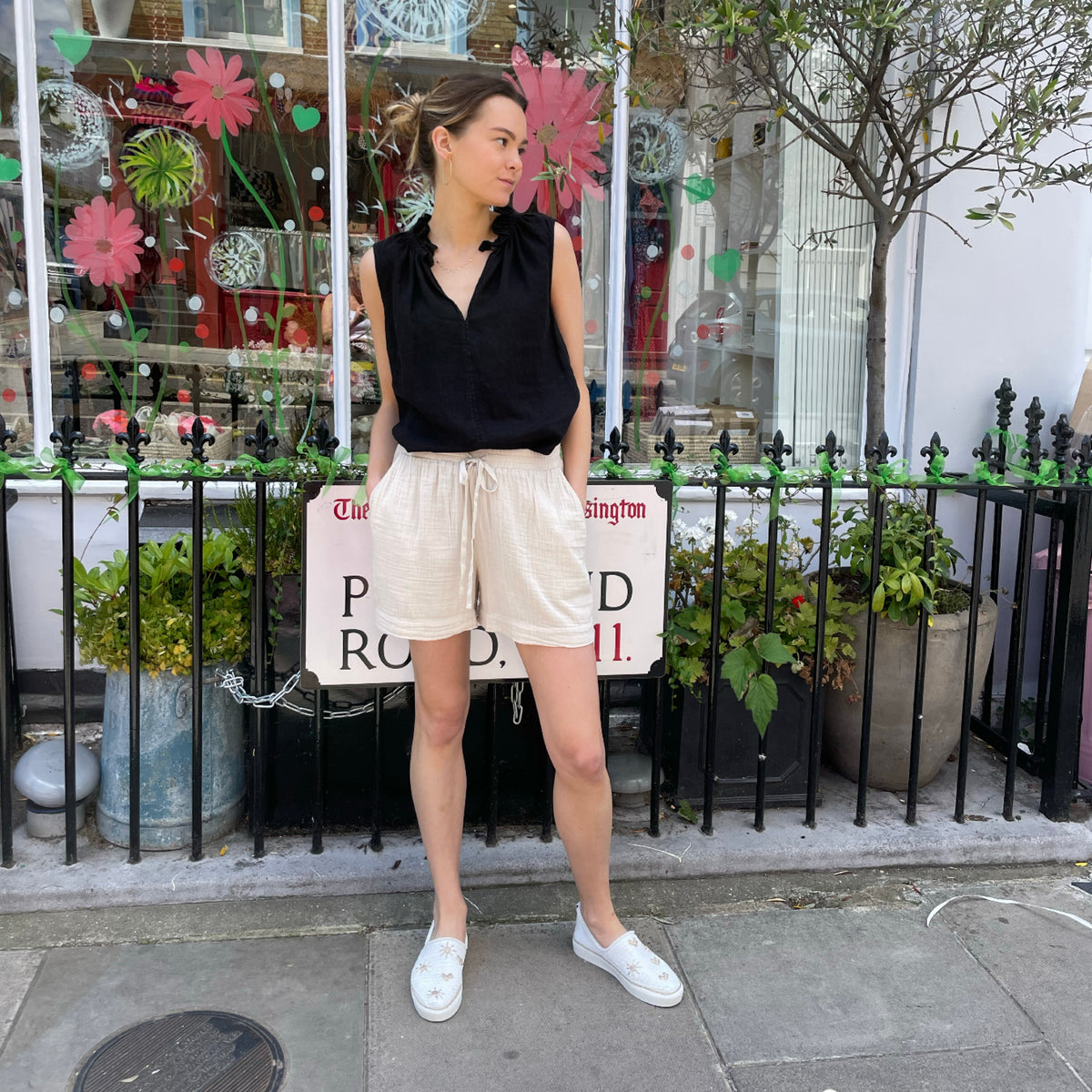 Velvet Tibby Sandstone Gauze Shorts — The Cross