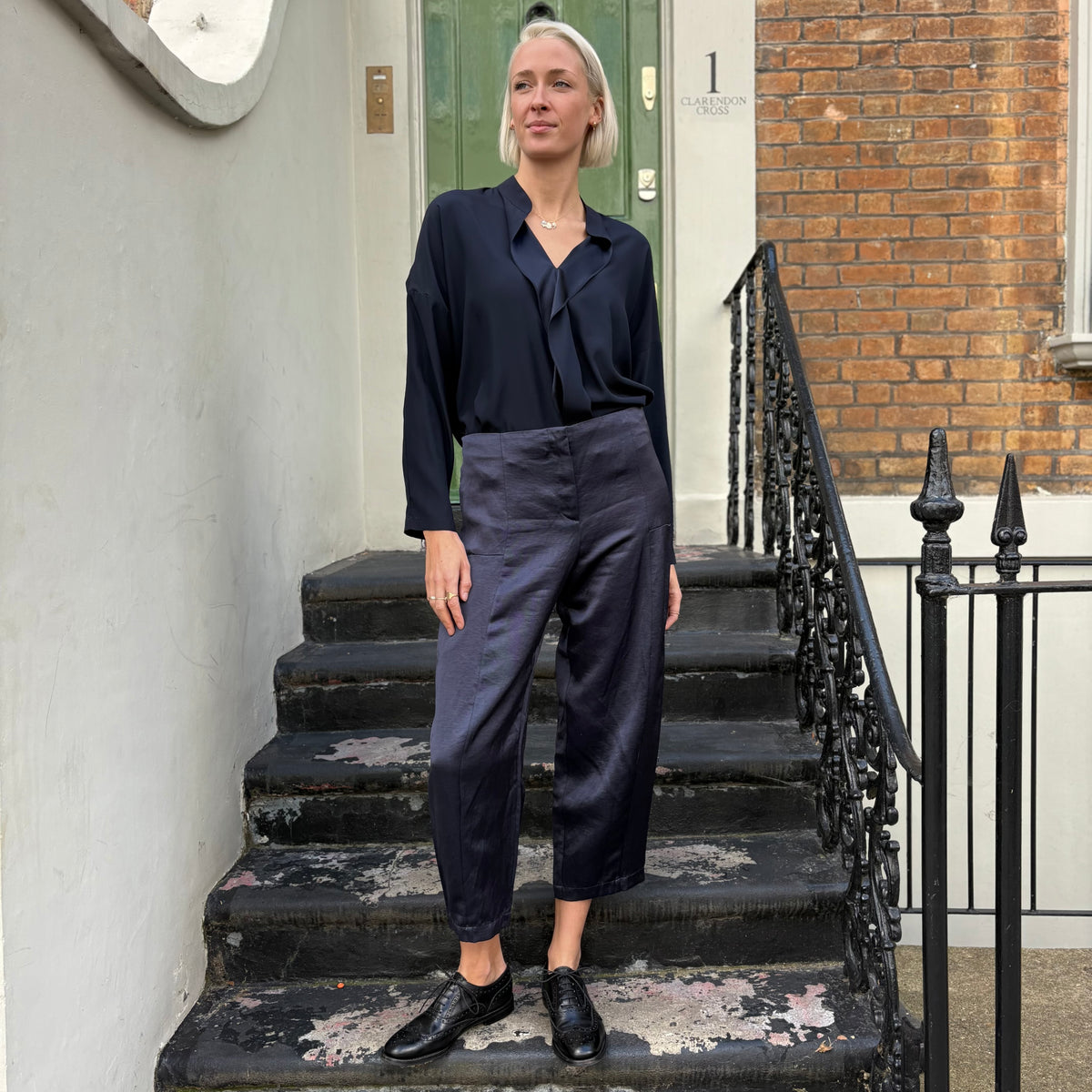 Zero Margot Night Doppio Linen Trousers — The Cross