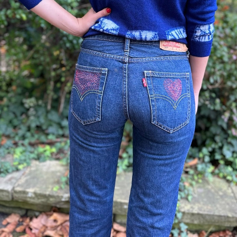 Exclusively Cross: Vintage Levi Heart Emboridered Jeans — The Cross